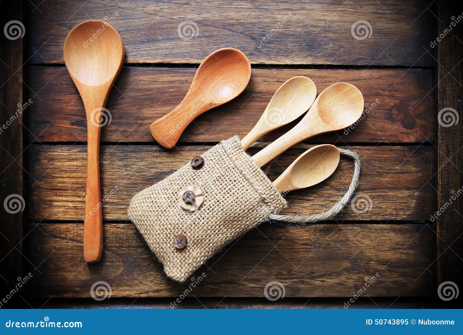 Spoon Wood Thai Style Background Stock Image - Image of spoons, banner ...