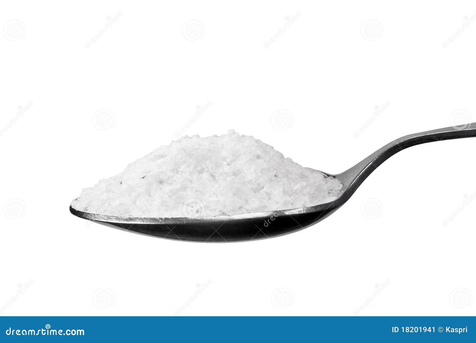 Spoonful of Coarse Salt, Isolated Macro Closeup Stock Image - Image of ...