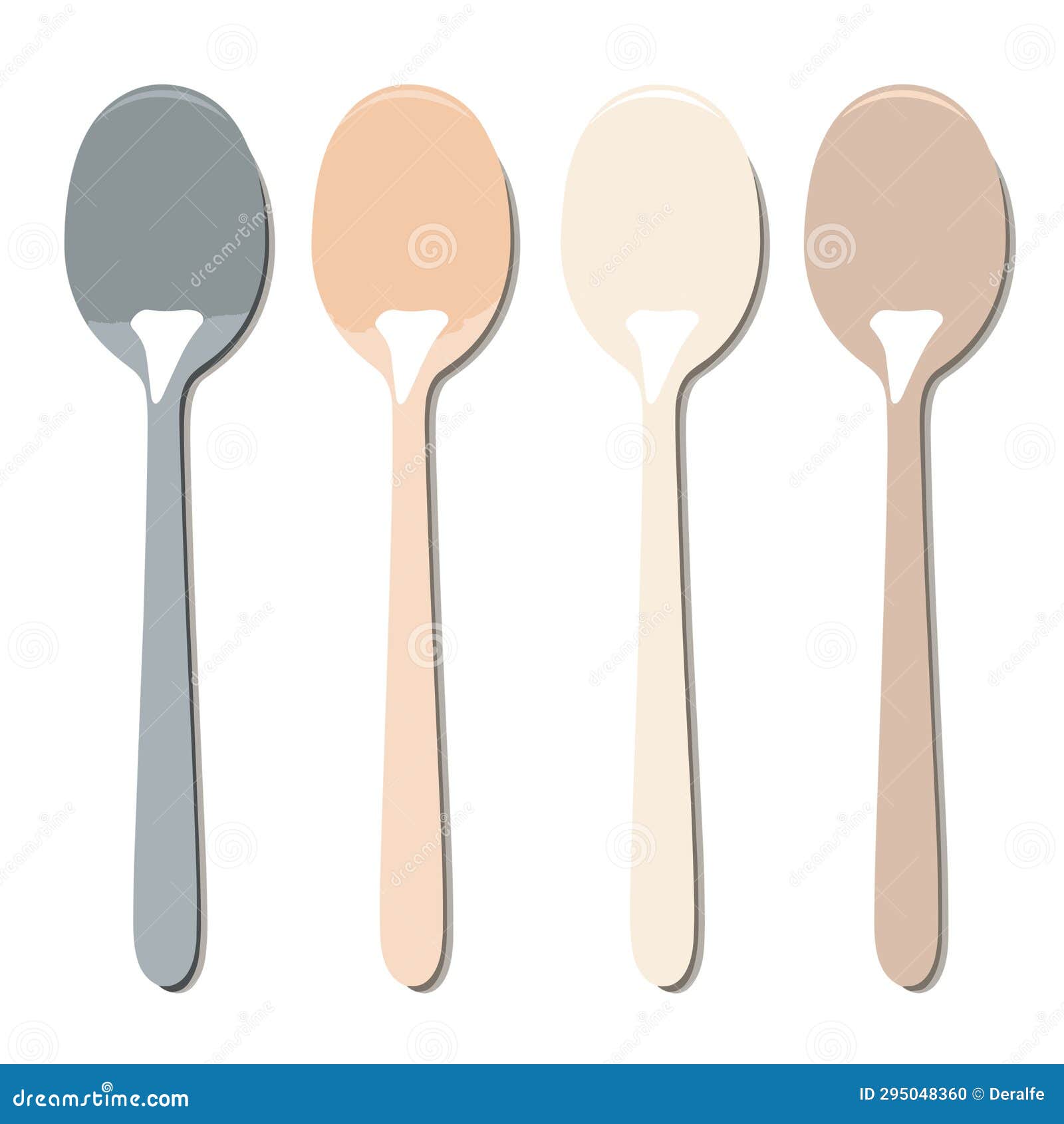 Spoonful of Elegance: Set of Spoons Vector Illustration Stock Vector ...