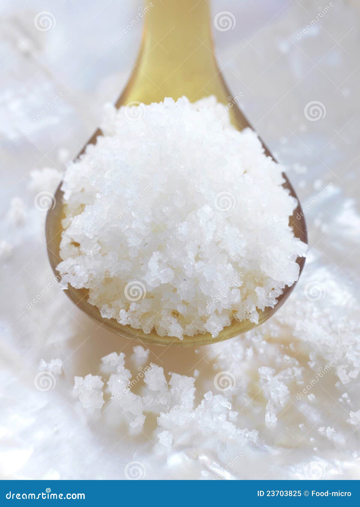 Spoonful of Fleur De Sel Sea Salt from Gu Rande Stock Image - Image of ...