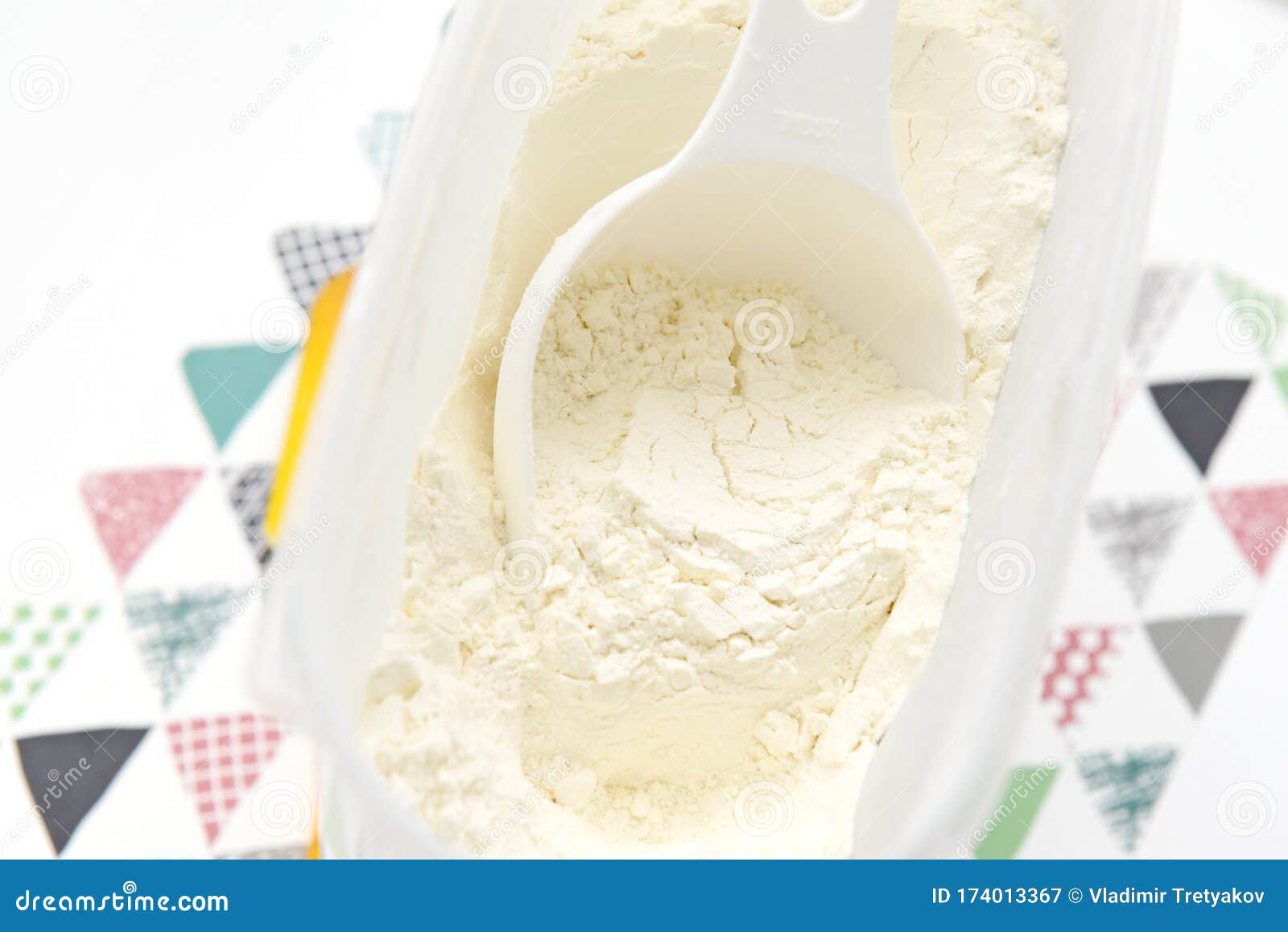 A Spoonful of Flour in a Container Stock Image - Image of gourmet ...