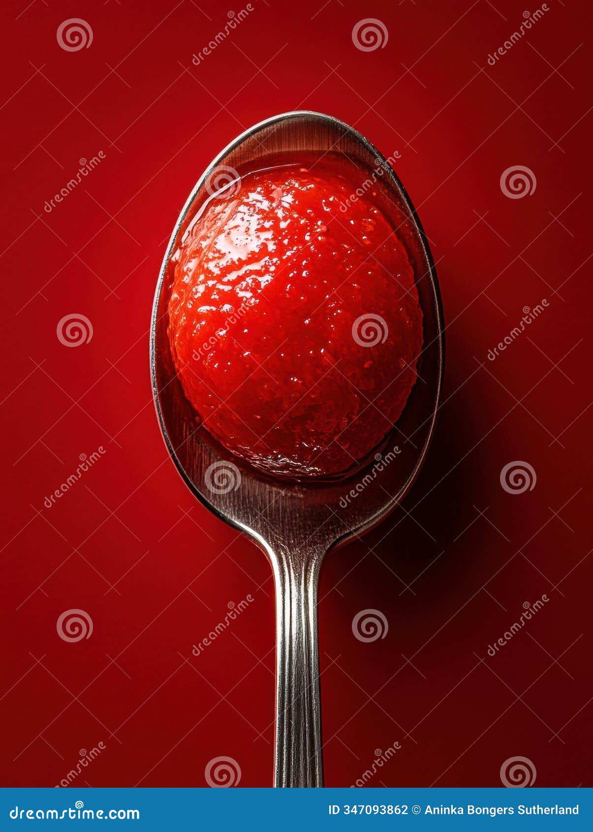 A Spoonful of Red Sauce is Shown on a Red Background Stock Illustration ...