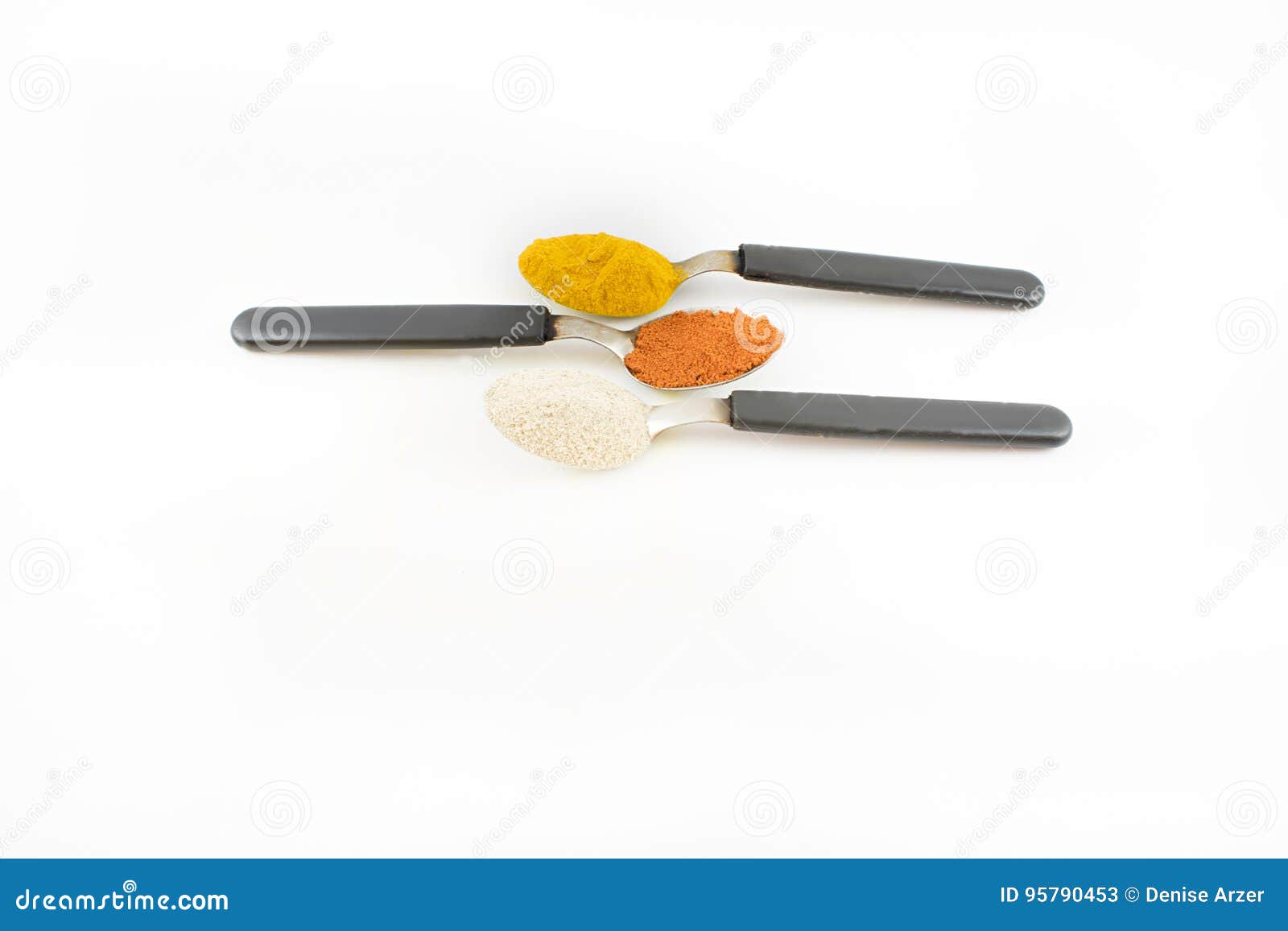 Spoons and condiments. stock image. Image of aromatic - 95790453
