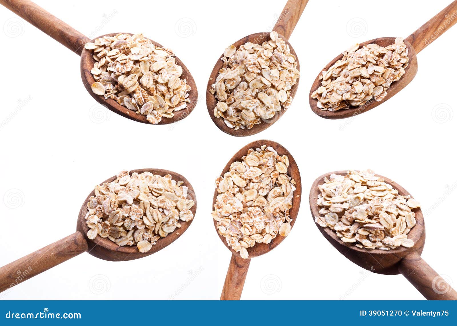 Spoons with rolled oats. stock photo. Image of ingredients - 39051270