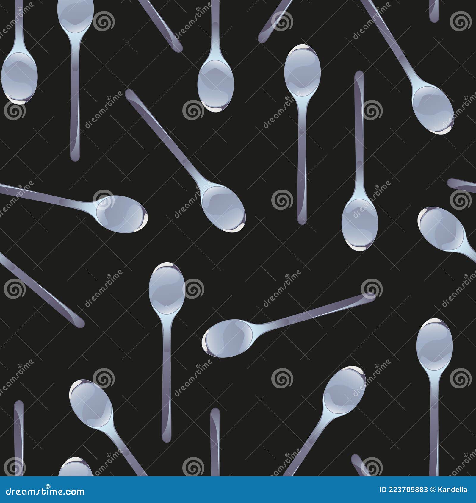 Spoons seamless pattern. stock vector. Illustration of pattern - 223705883