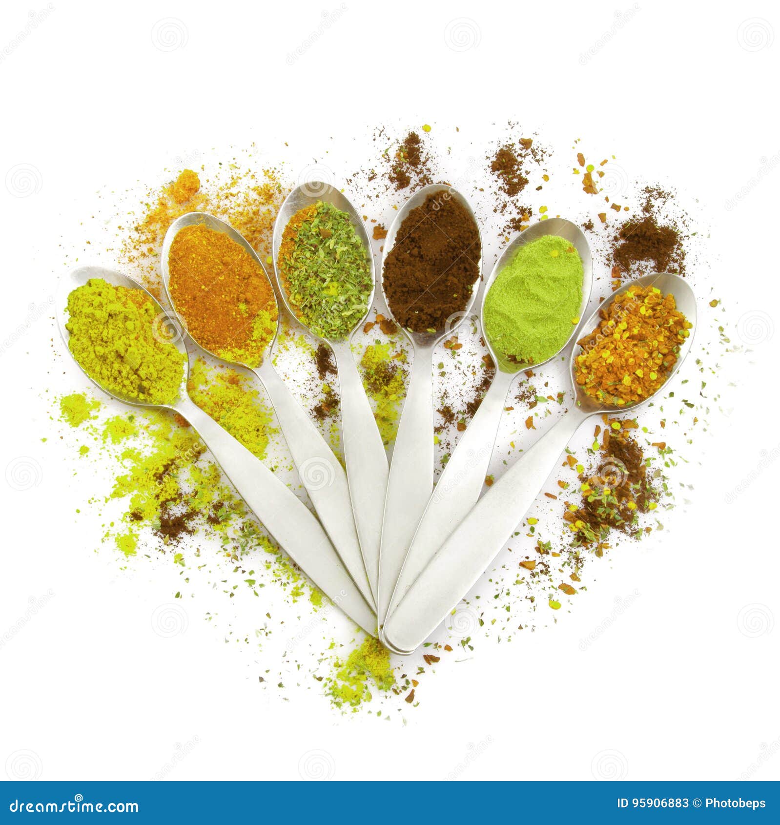 Spoons with spice stock image. Image of spoons, gastronomy - 95906883