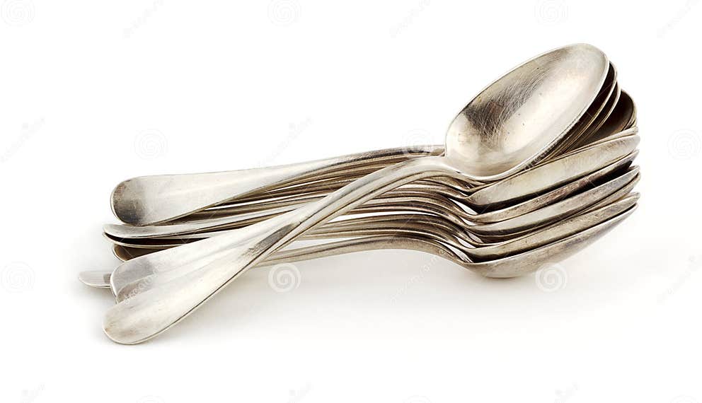 Spoons stack stock photo. Image of metal, bright, silver - 6612326