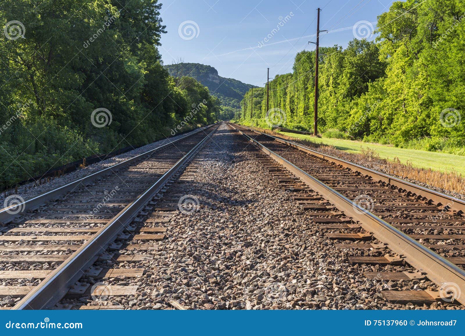 Spoorweg Dubbel Spoor Mainline Stock Foto - Image of industrie ...