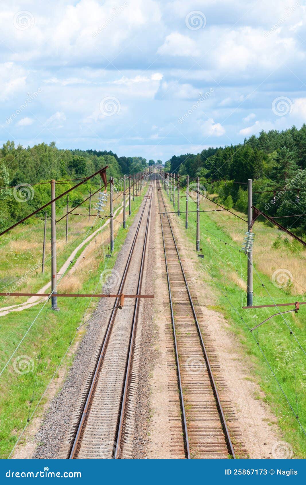 Spoorweg IV stock afbeelding. Image of groen, nave, wolk - 25867173