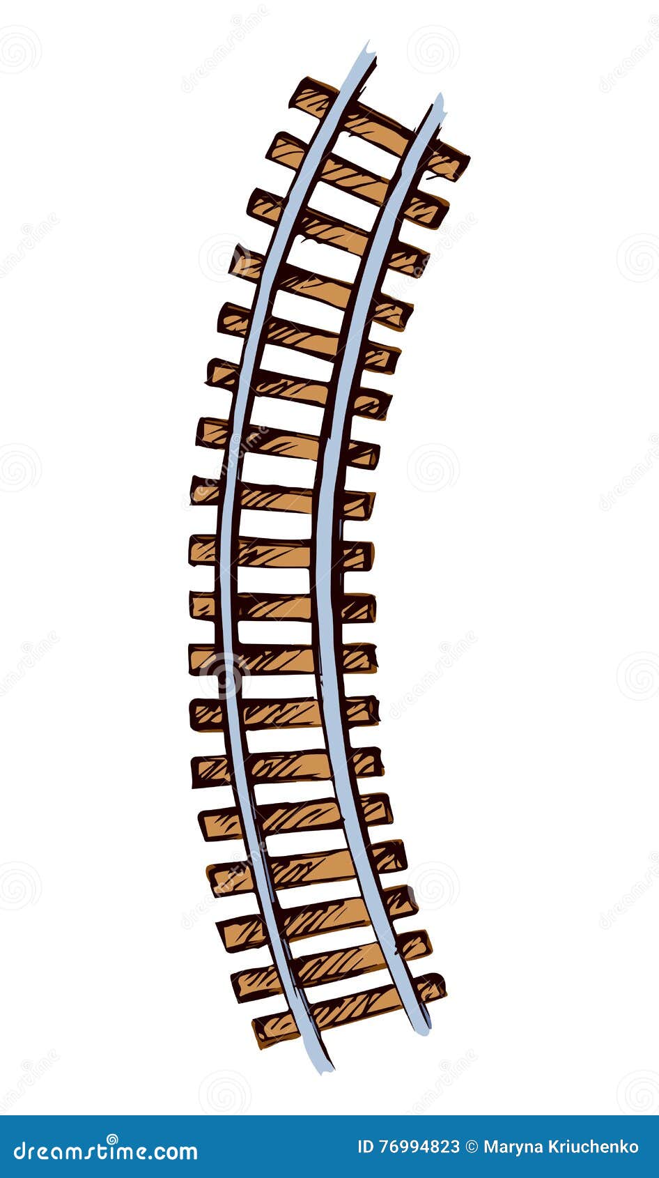 Spoorweg Vector tekening vector illustratie. Illustration of contour ...