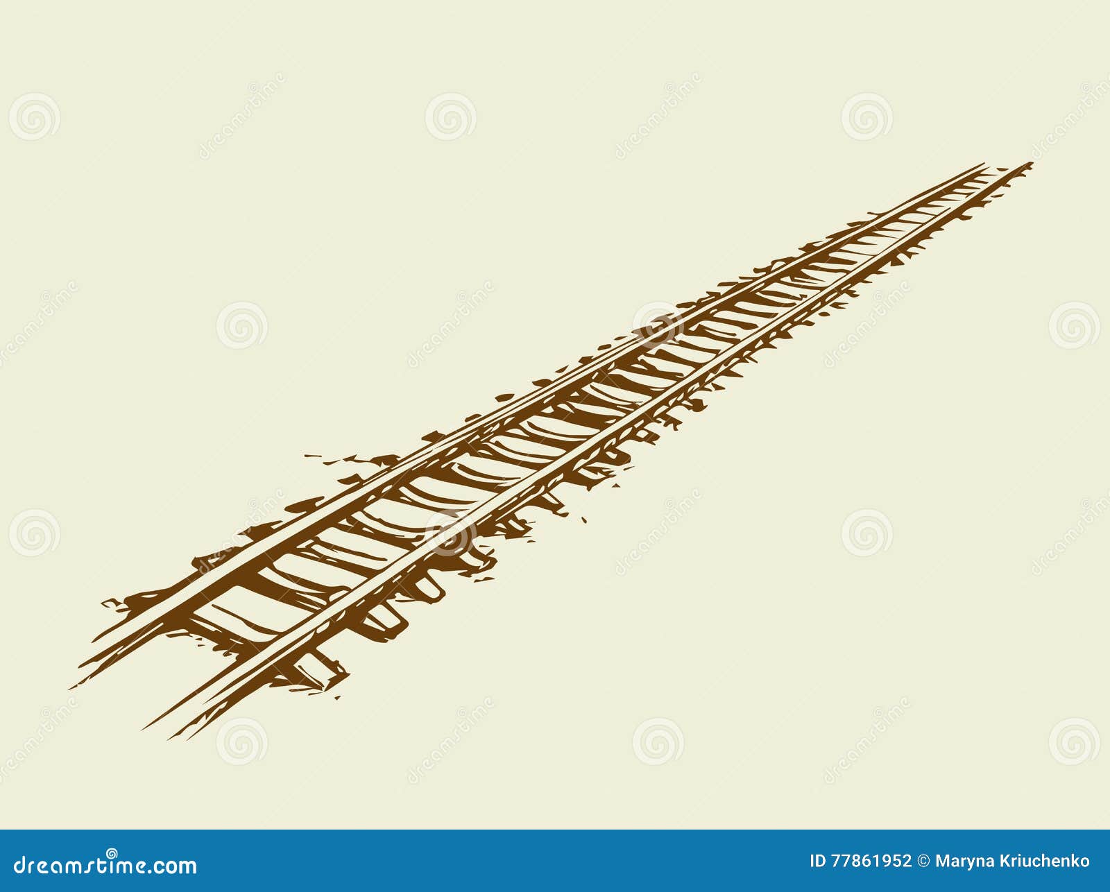 Spoorweg Vector tekening vector illustratie. Illustration of ijzer ...