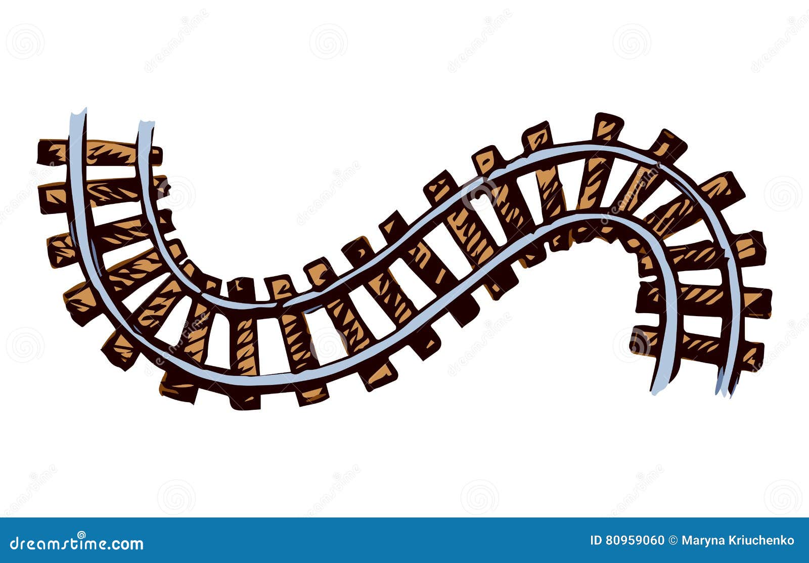 Spoorweg Vector tekening vector illustratie. Illustration of doekje ...