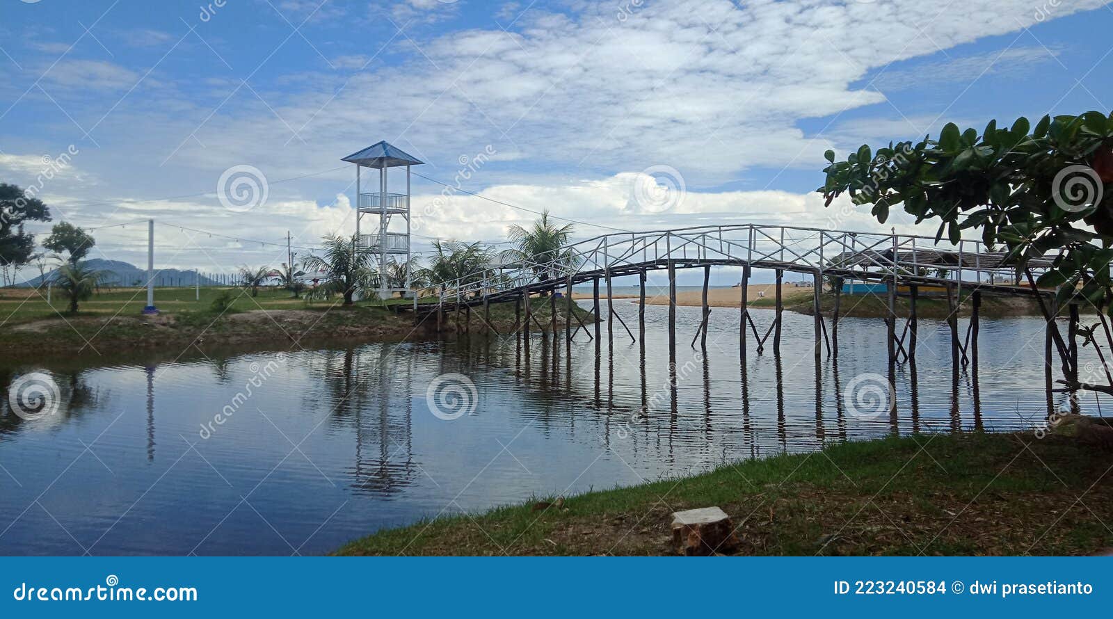 Spoot lake tower stock photo. Image of water, dock, waterway - 223240584