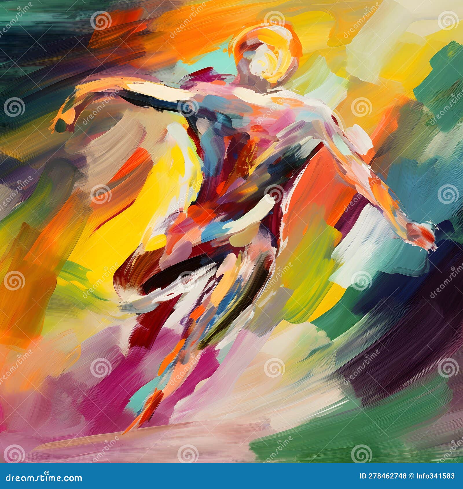 Sport Abstract Colors Forms Movement One Generative AI Stock ...