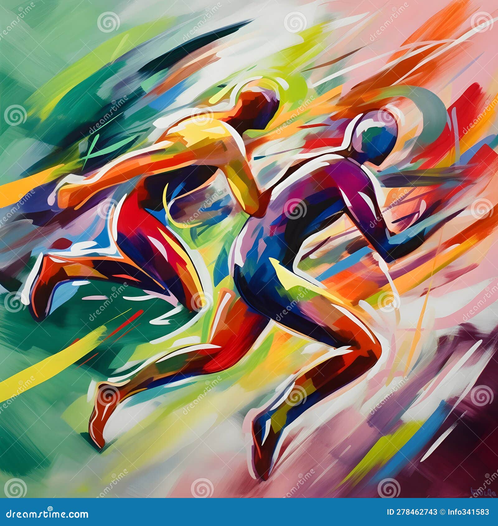 Sport Abstract Colors Forms Movement Two Generative AI Stock ...