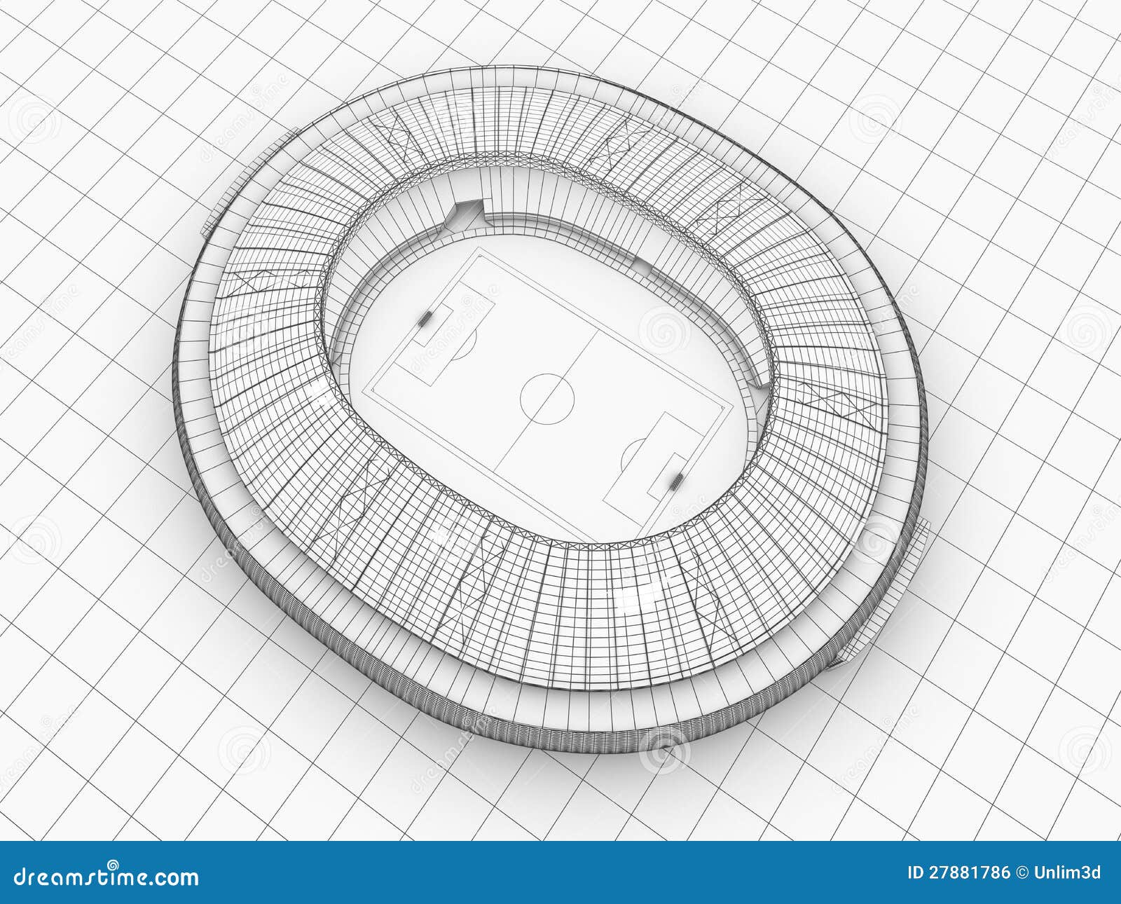 Sport Arena. 3d Illustration in Wireframe View Stock Illustration ...