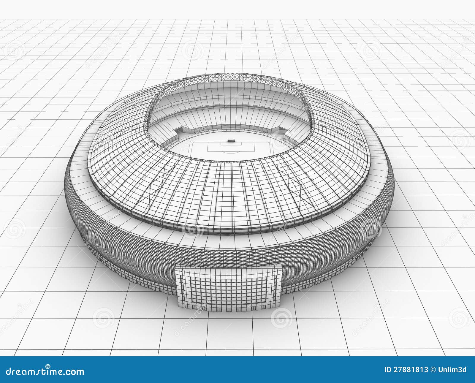 Sport Arena. 3d Illustration in Wireframe View Stock Illustration ...
