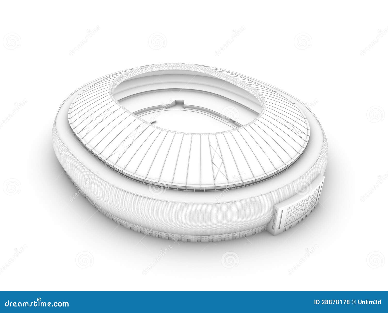 Sport Arena. 3d Illustration in Wireframe View Stock Illustration ...