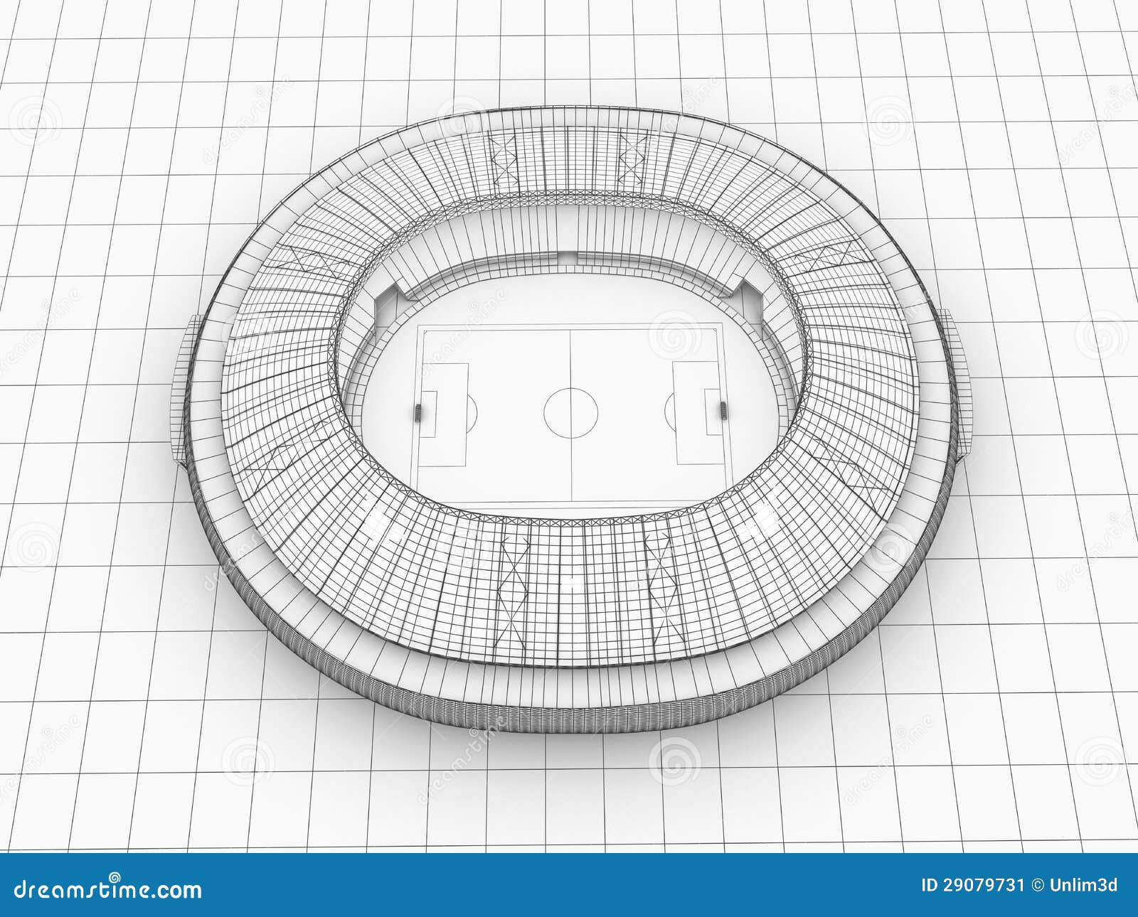 Sport Arena. 3d Illustration in Wireframe View Stock Illustration ...