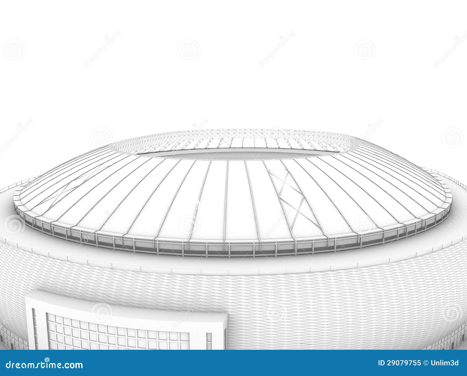Sport Arena. 3d Illustration in Wireframe View Stock Illustration ...