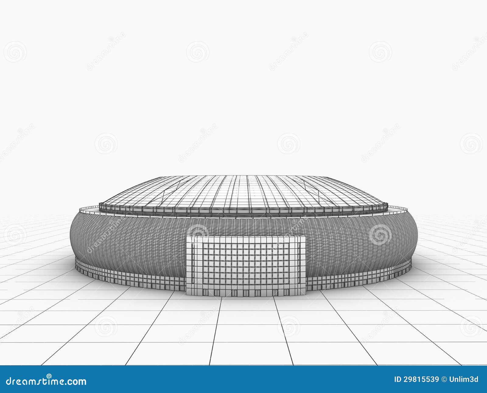 Sport Arena. 3d Illustration in Wireframe View Stock Illustration ...