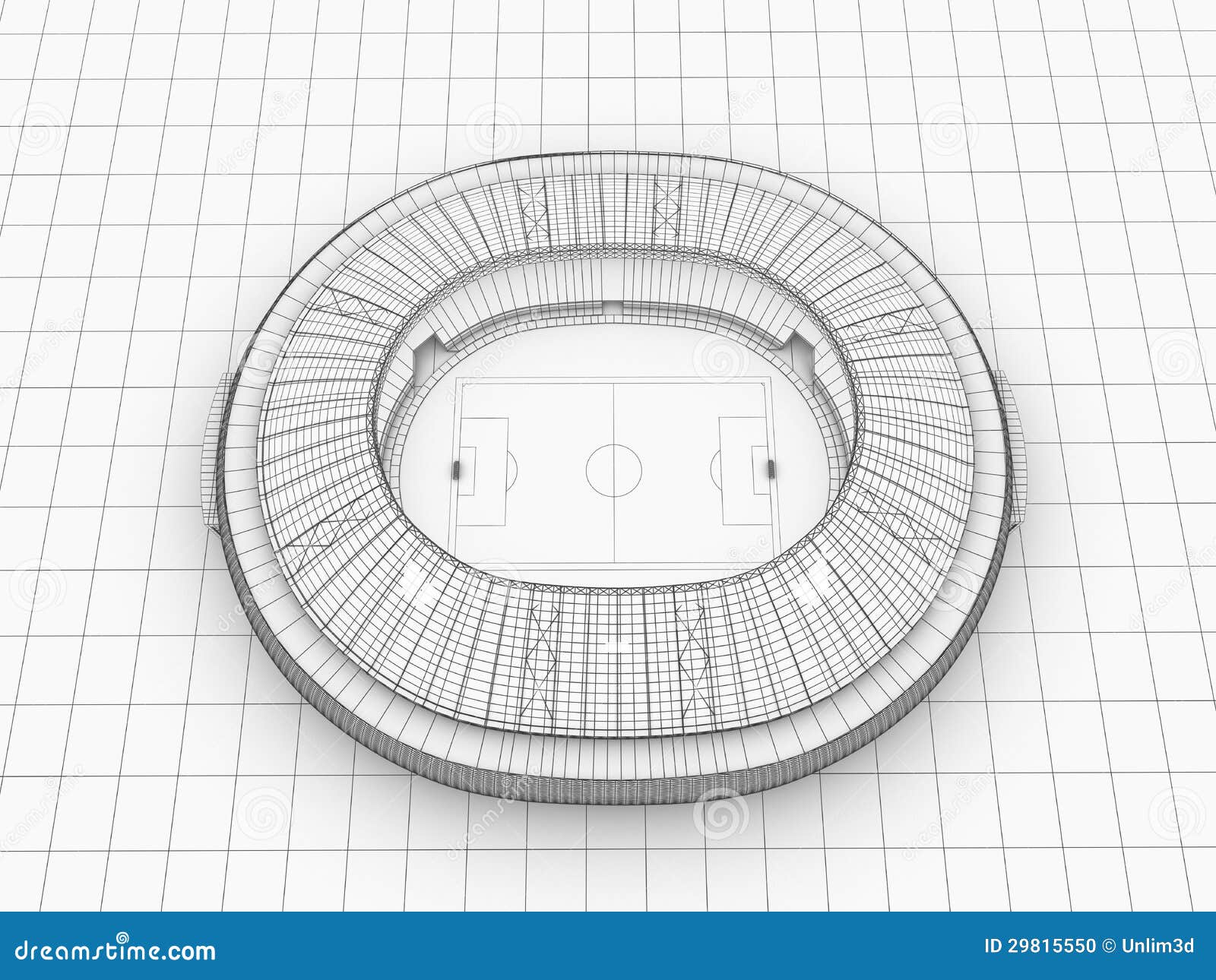 Sport Arena. 3d Illustration in Wireframe View Stock Illustration ...
