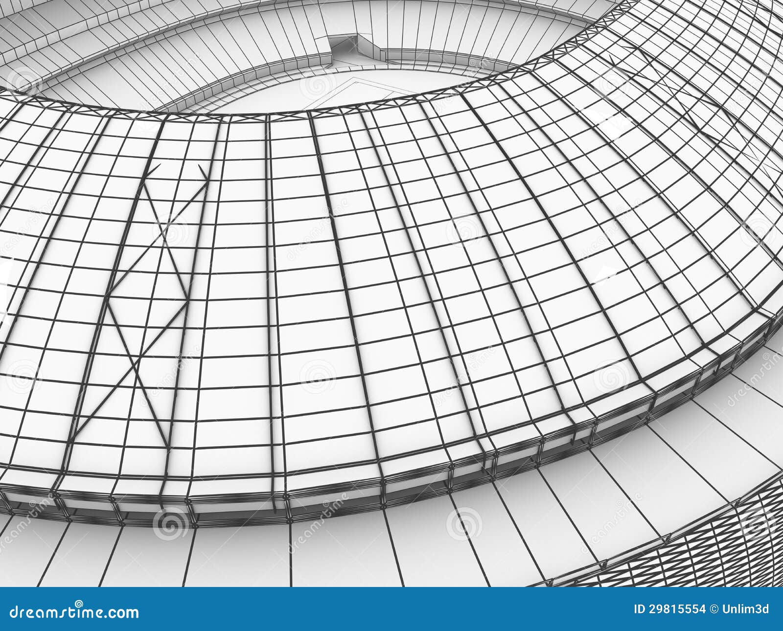 Sport Arena. 3d Illustration in Wireframe View Stock Illustration ...