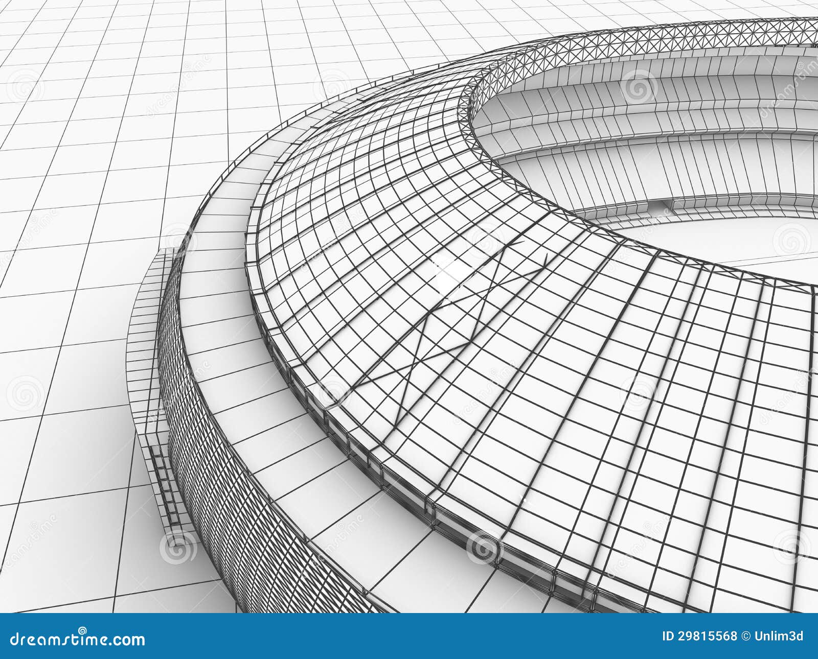 Sport Arena. 3d Illustration in Wireframe View Stock Illustration ...