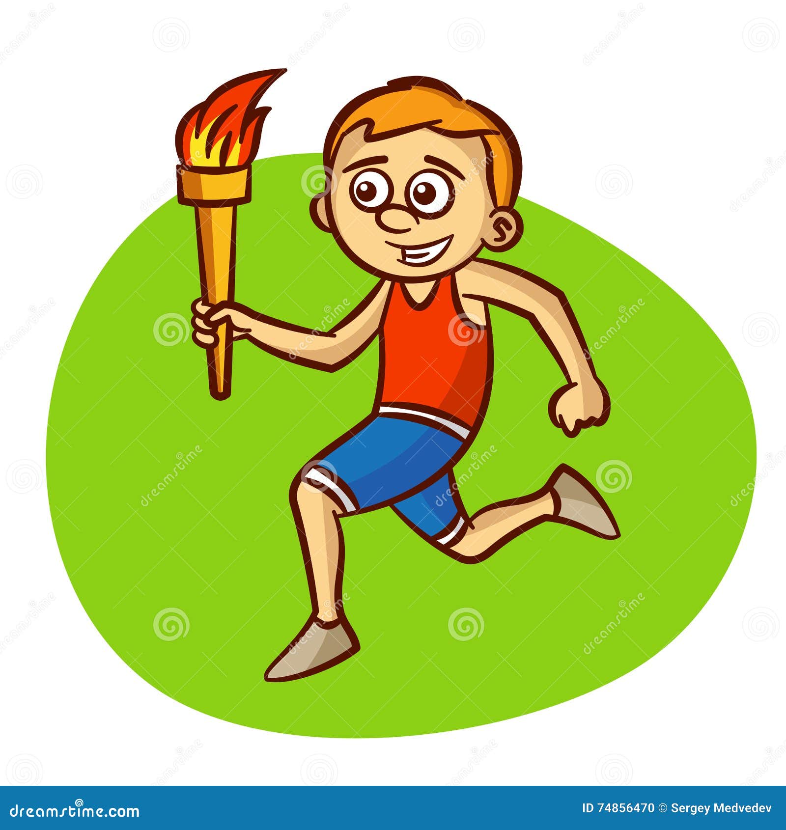 Olympic Flame. Sketch. Fire Torch Of Sacred Fire. Symbol Of The Olympic ...