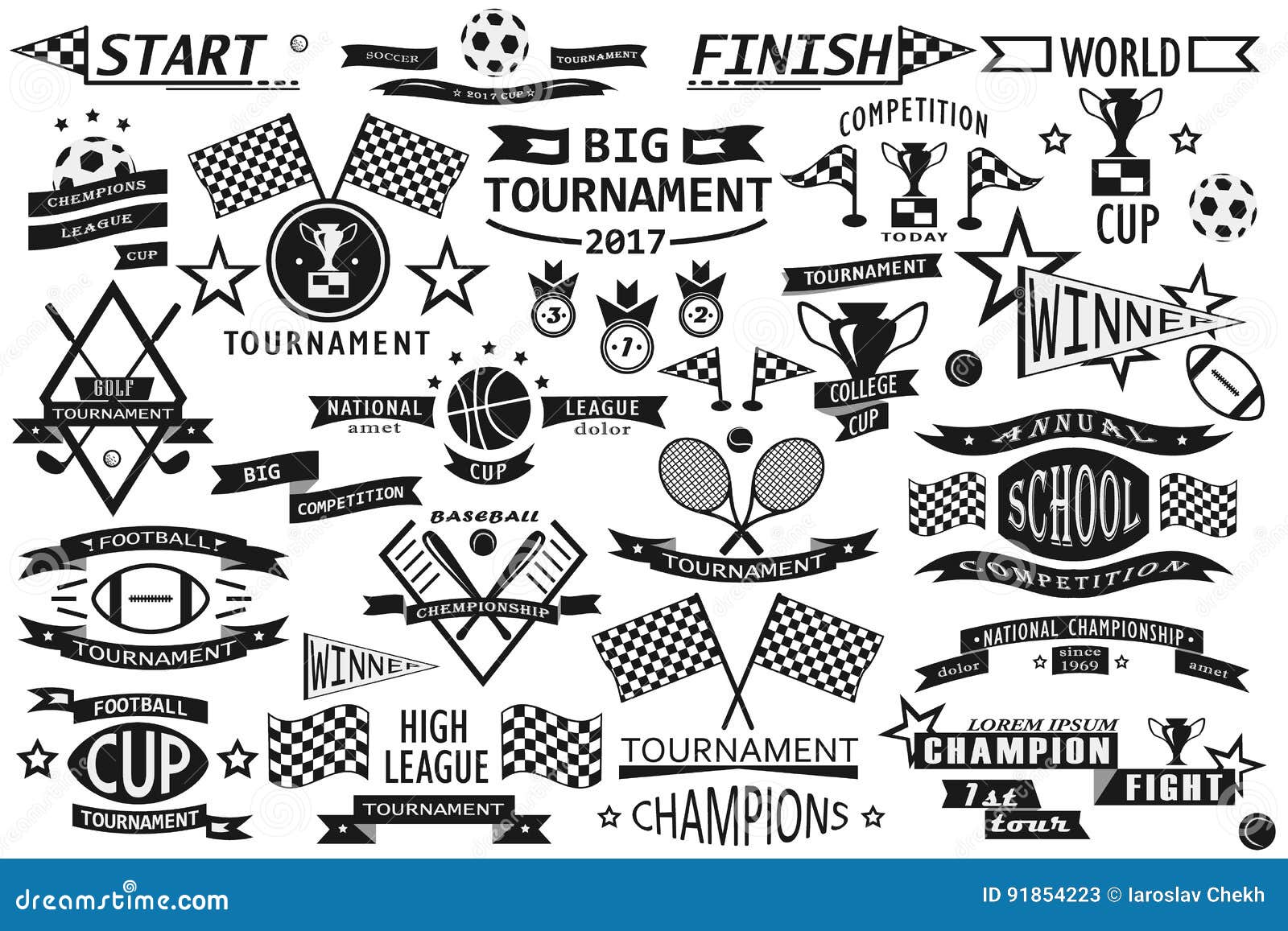 Sport badges set stock vector. Illustration of concept - 91854223