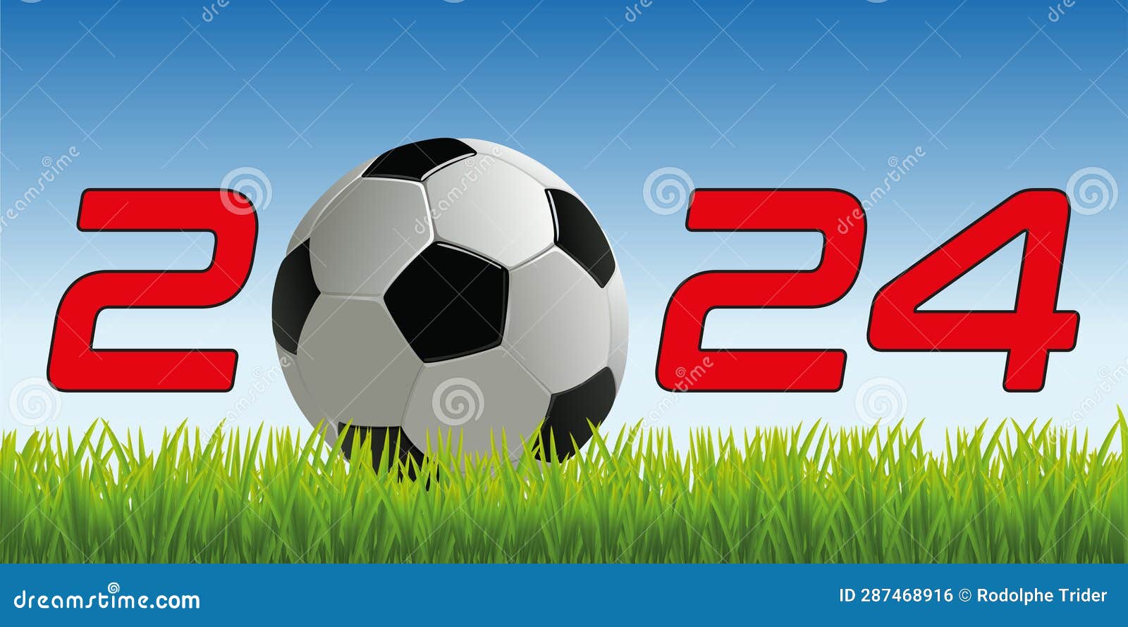 Sports Greeting Card on the Theme of Football for the Year 2024 Stock ...