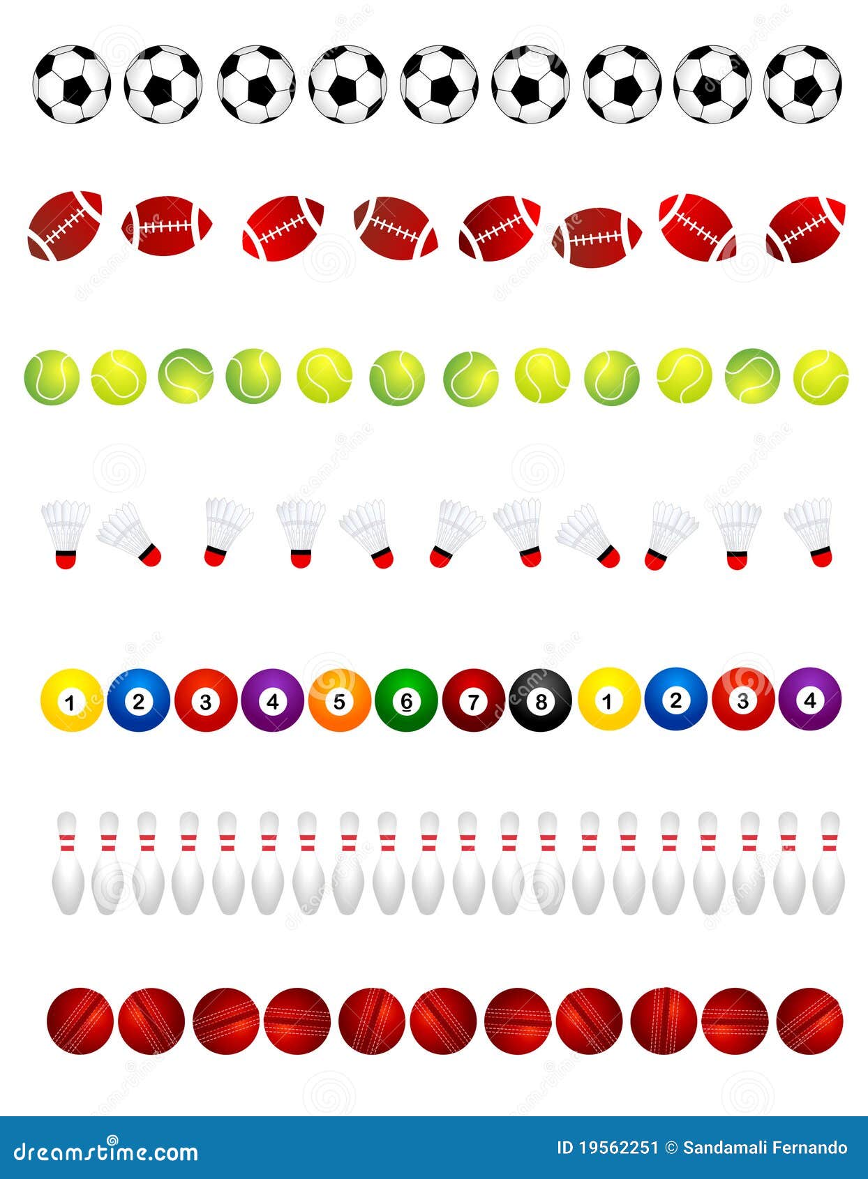 Sport Balls Border / Frame Vector Illustration | CartoonDealer.com ...