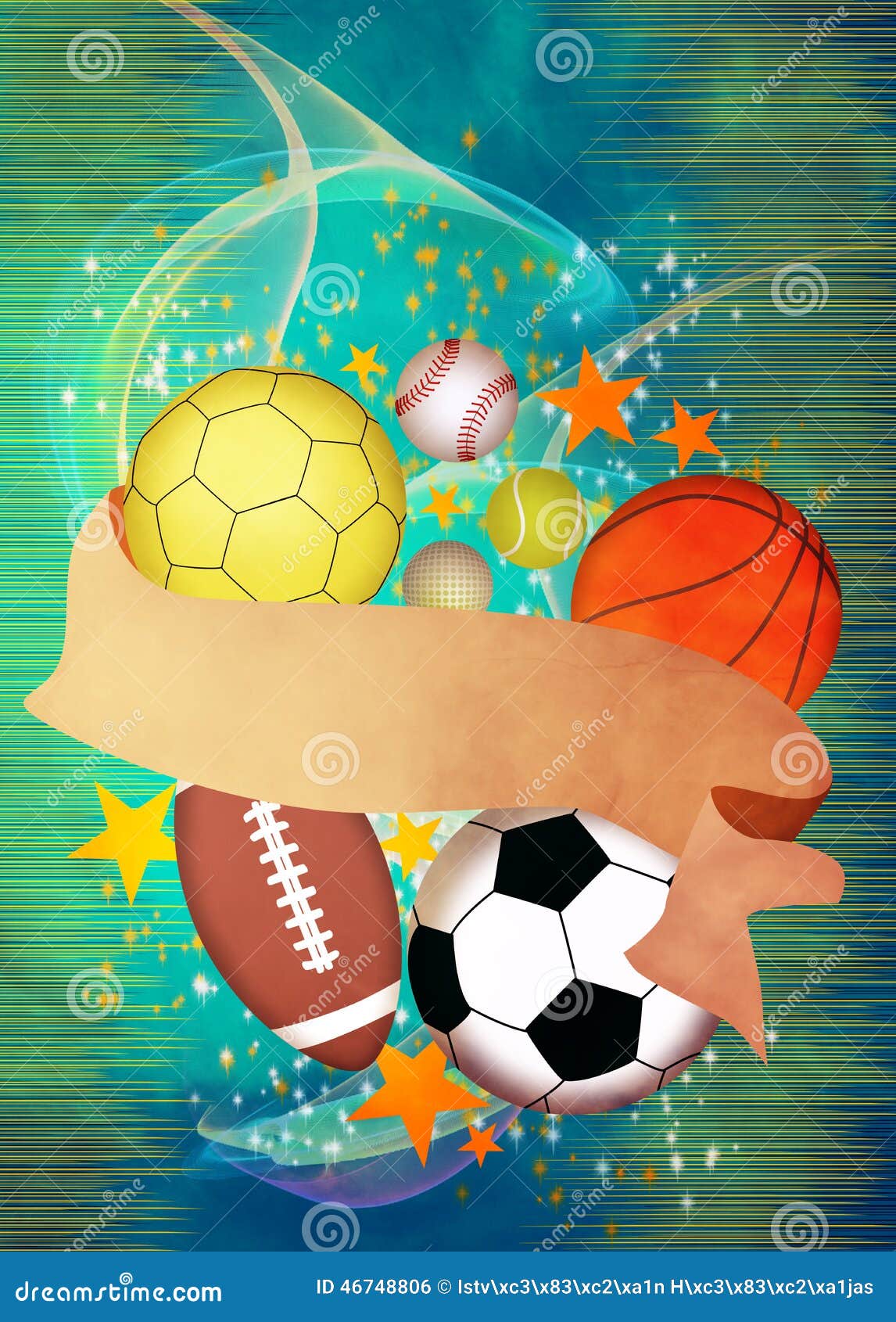 Sport balls background stock illustration. Illustration of athlete ...