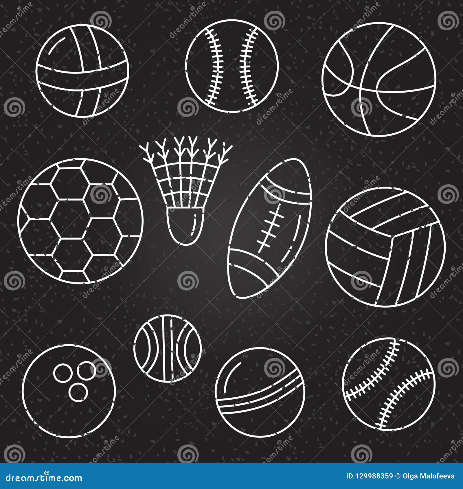 Sport Balls Doodle Vector Set Stock Vector - Illustration of draw ...