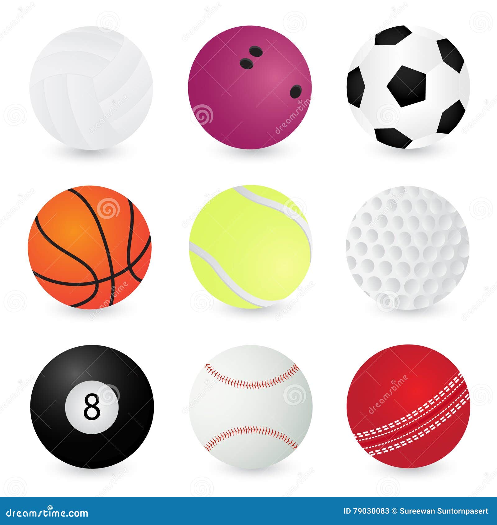 Sport Balls Icon Set stock illustration. Illustration of basketball ...