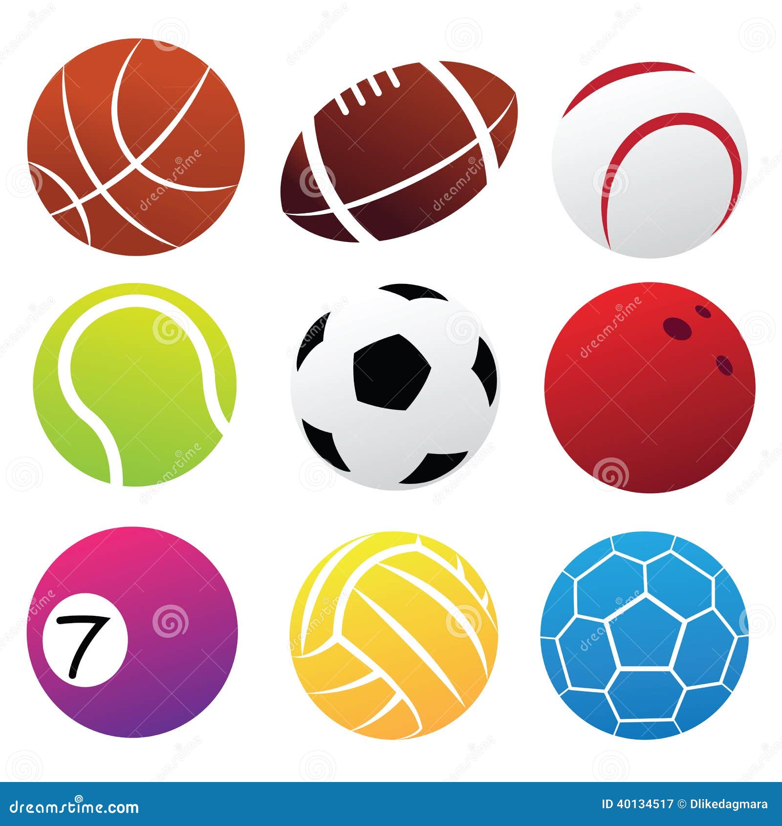Sport Balls Icon Set stock vector. Illustration of baseball - 40134517