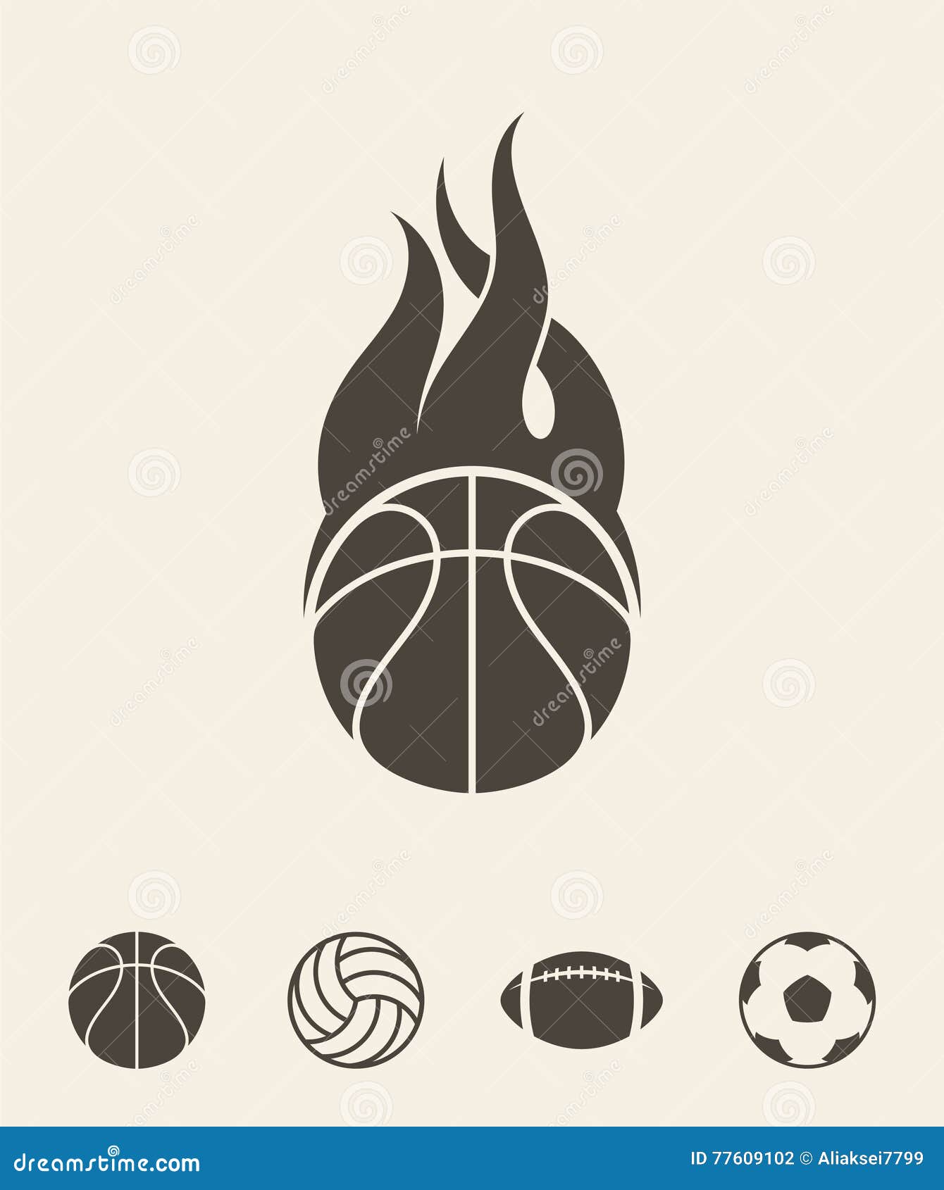 Sport balls. Icon set stock vector. Illustration of vintage - 77609102