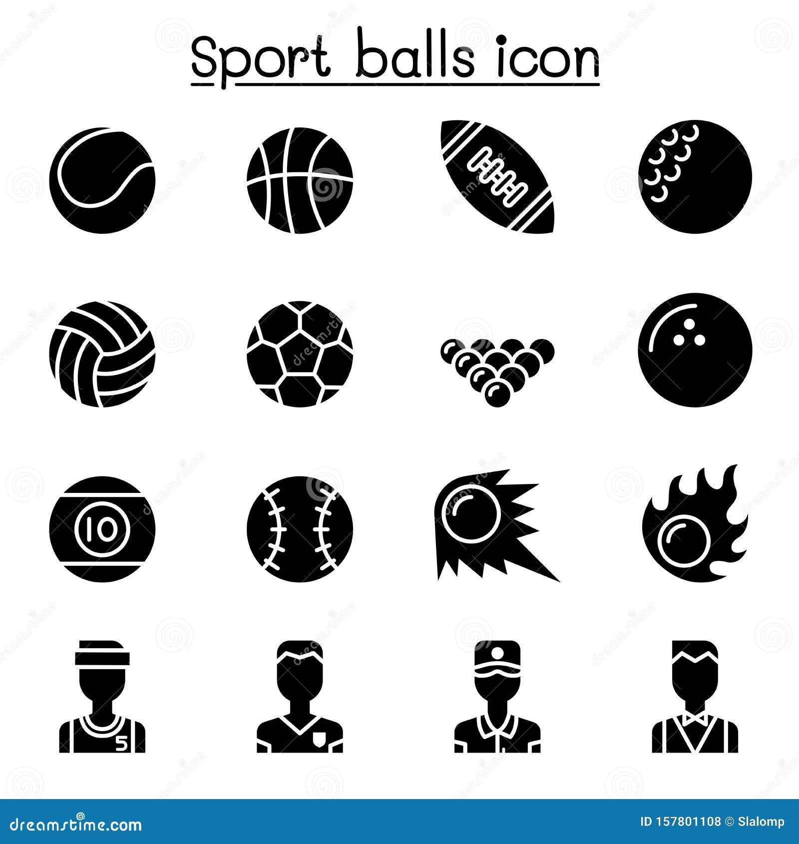 Sport balls icon set stock vector. Illustration of leisure - 157801108