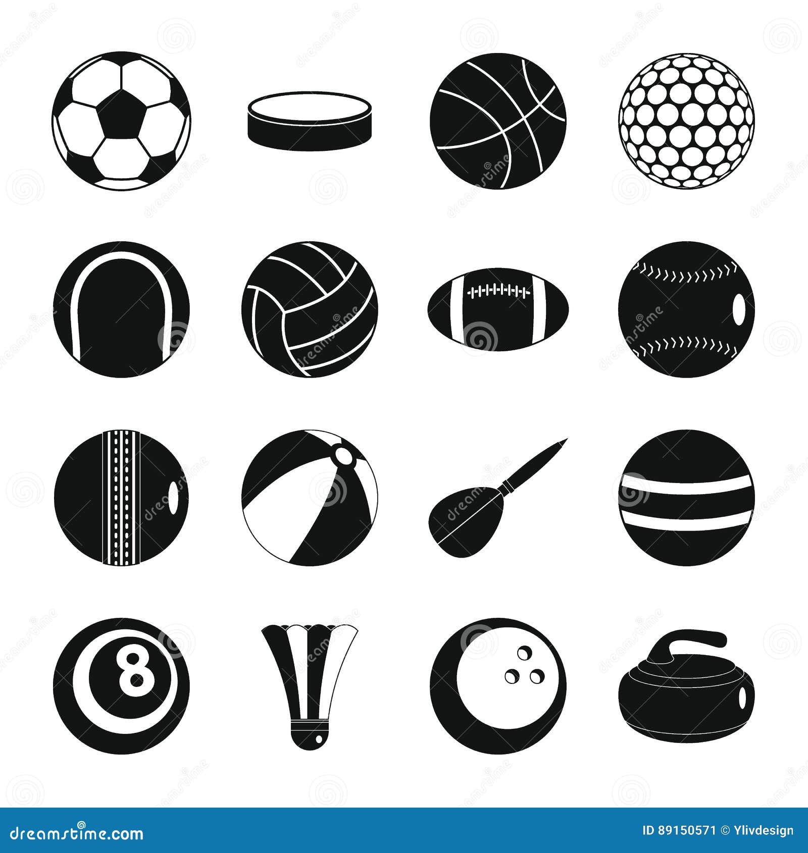 Sport Balls Icons Set, Flat Style Stock Vector - Illustration of design ...