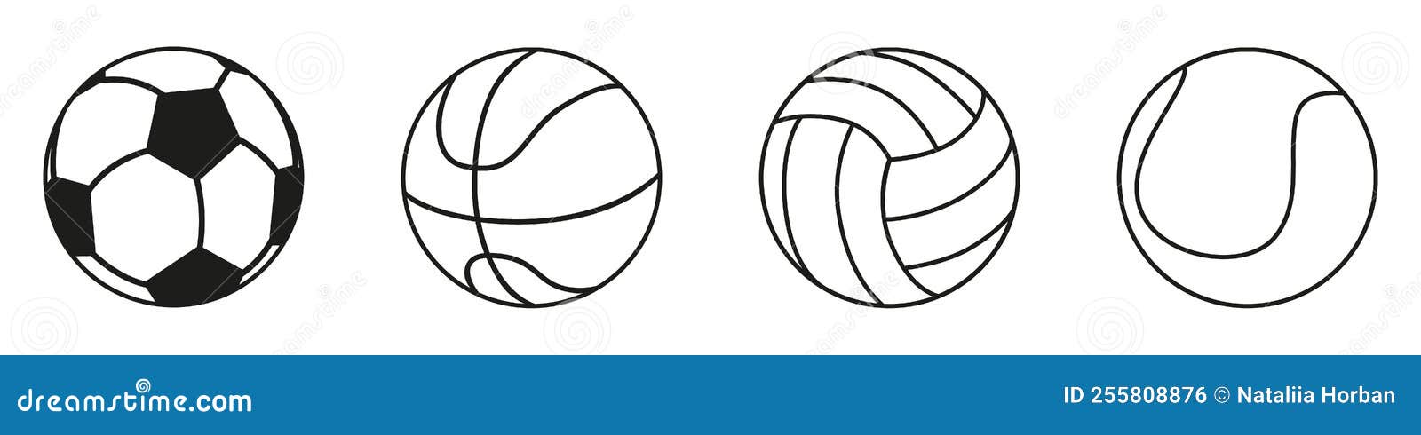 Sport Balls Set. Ball Icons.Vector Stock Vector - Illustration of ...