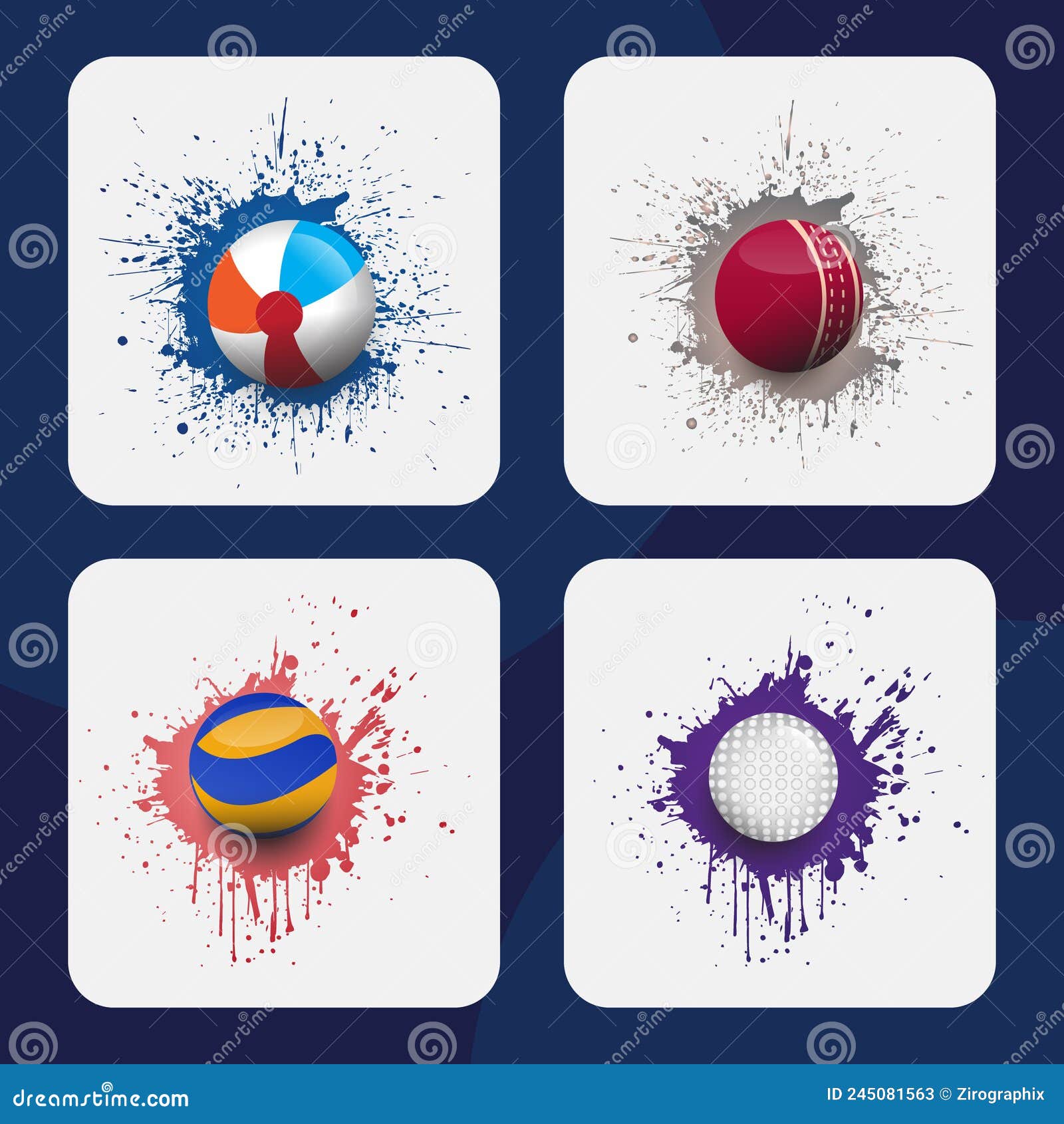 Sport Balls Splatter Vector Art Design Stock Vector - Illustration of ...