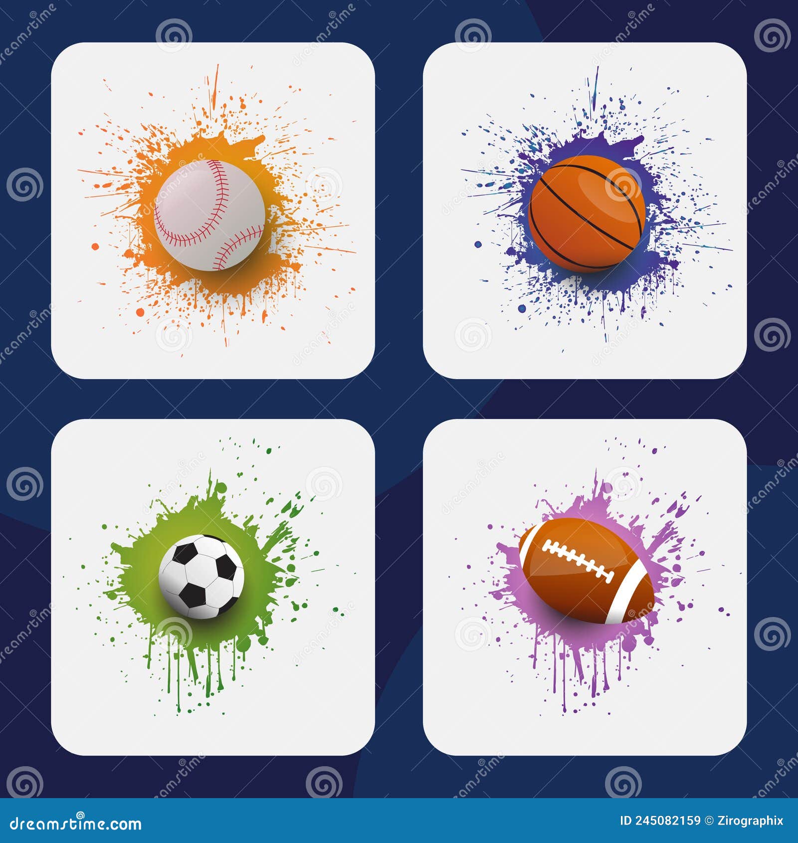 Sport Balls Splatter Vector Art Design Stock Vector - Illustration of ...