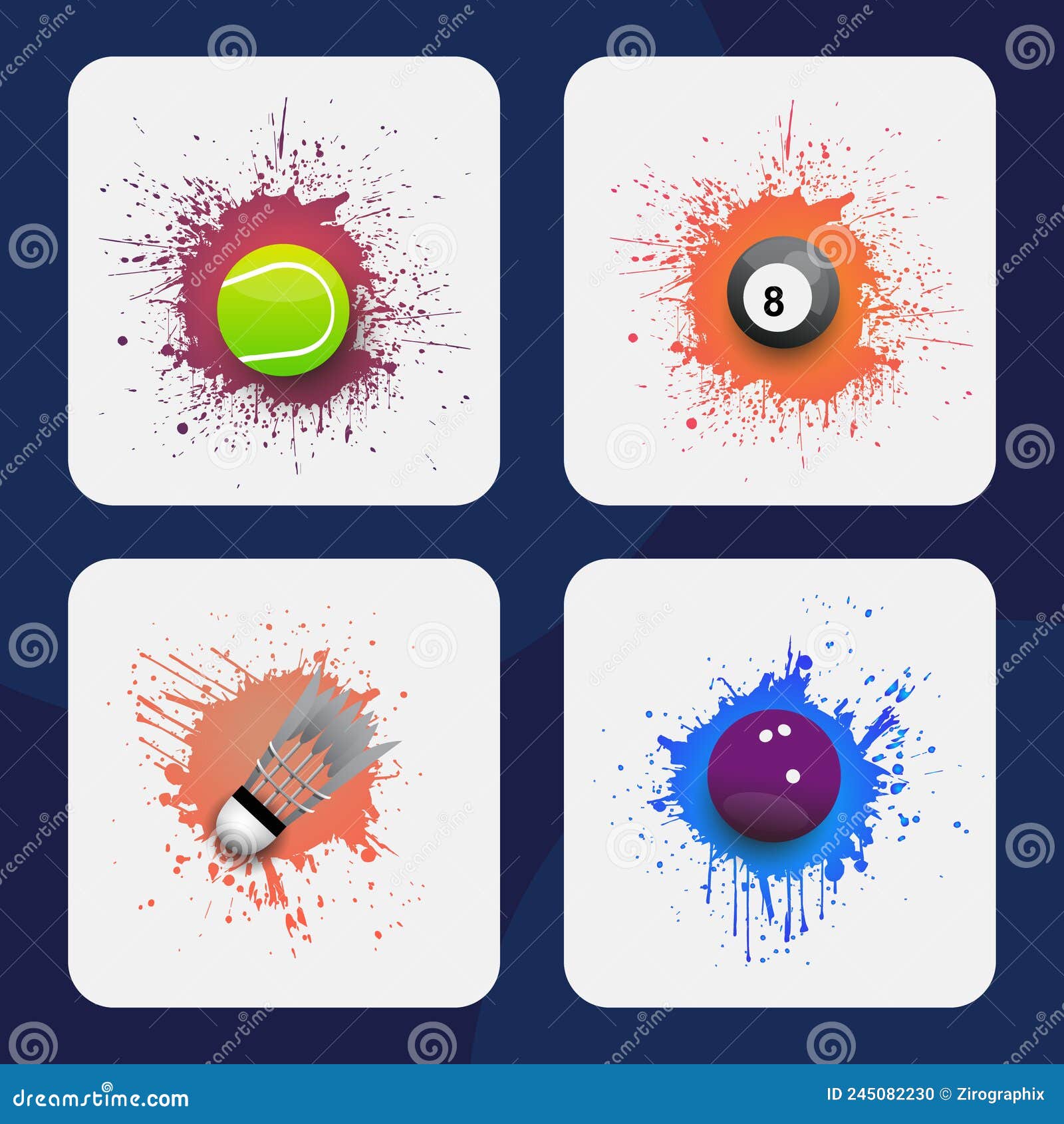 Sport Balls Splatter Vector Art Design Stock Vector - Illustration of ...