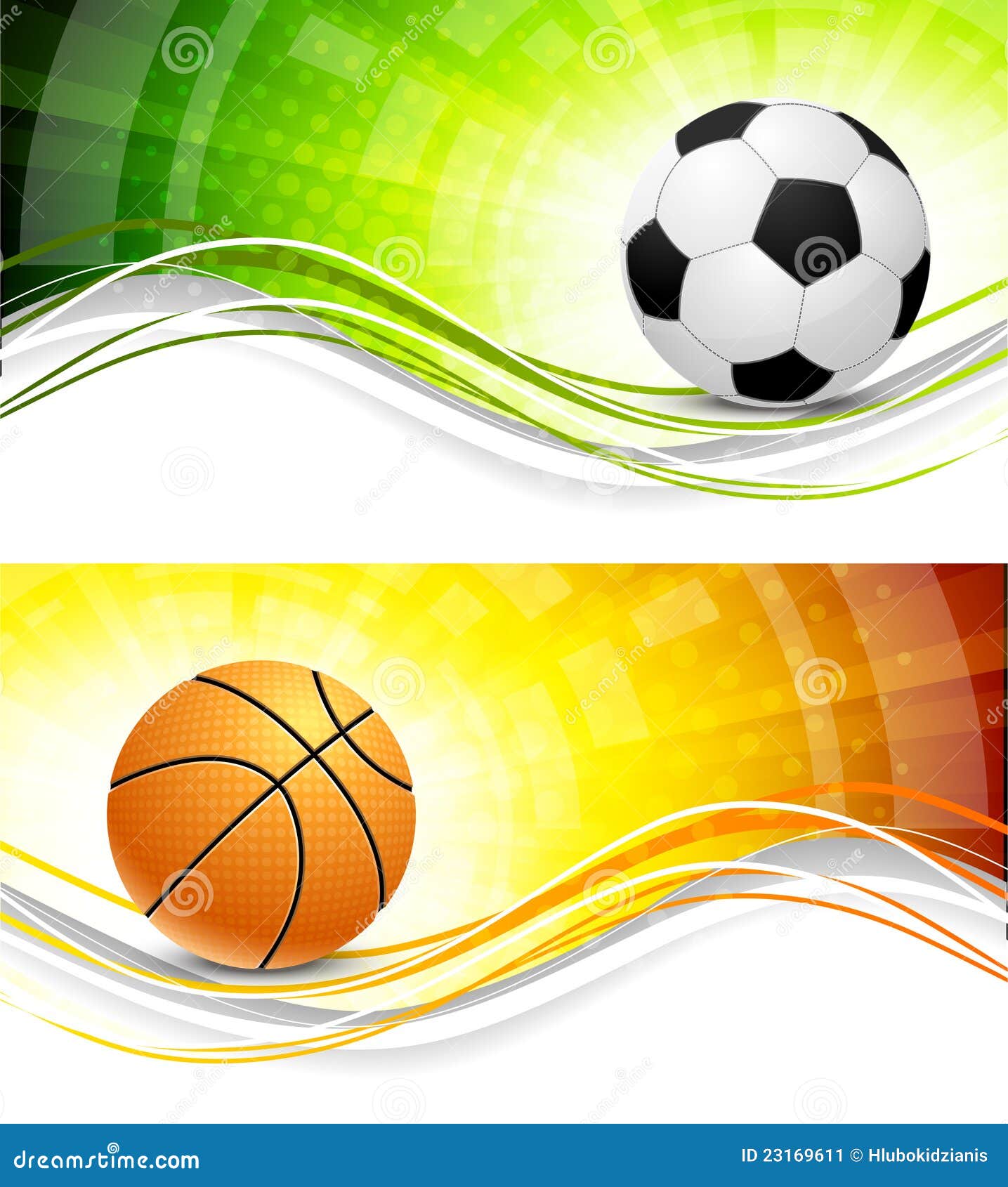 Sport banners stock vector. Illustration of ball, symbol - 23169611