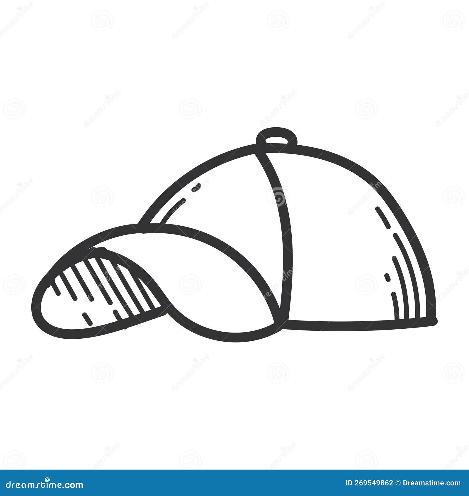 Sport cap doodle style stock vector. Illustration of unisex - 269549862