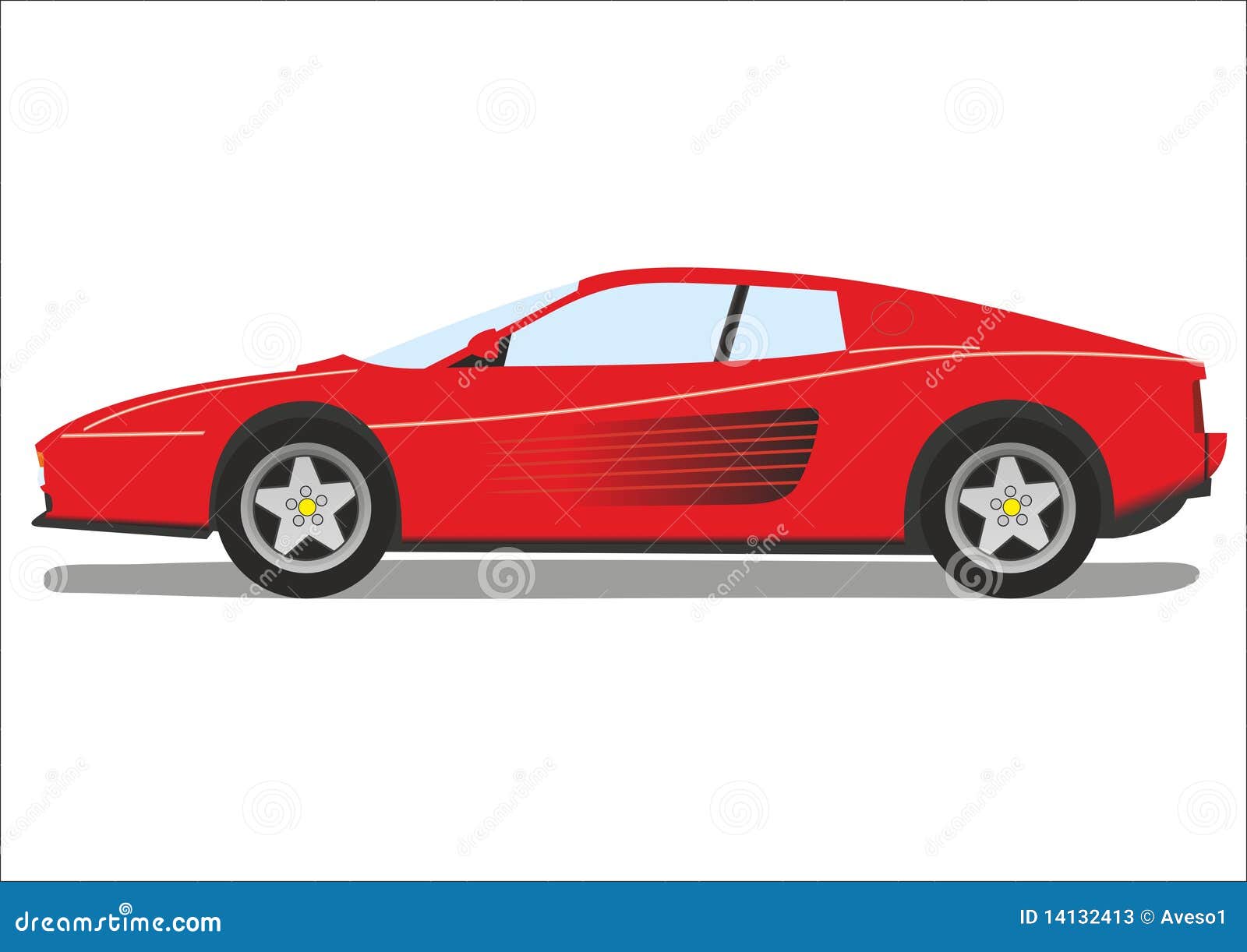 Ferrari Testarossa 512 Vintage Super Car, Italian Design Cartoon Vector ...