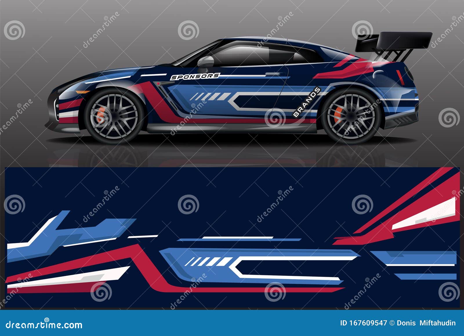 Sport Car Decal Wrap Design Stock Vector - Illustration of camouflage ...