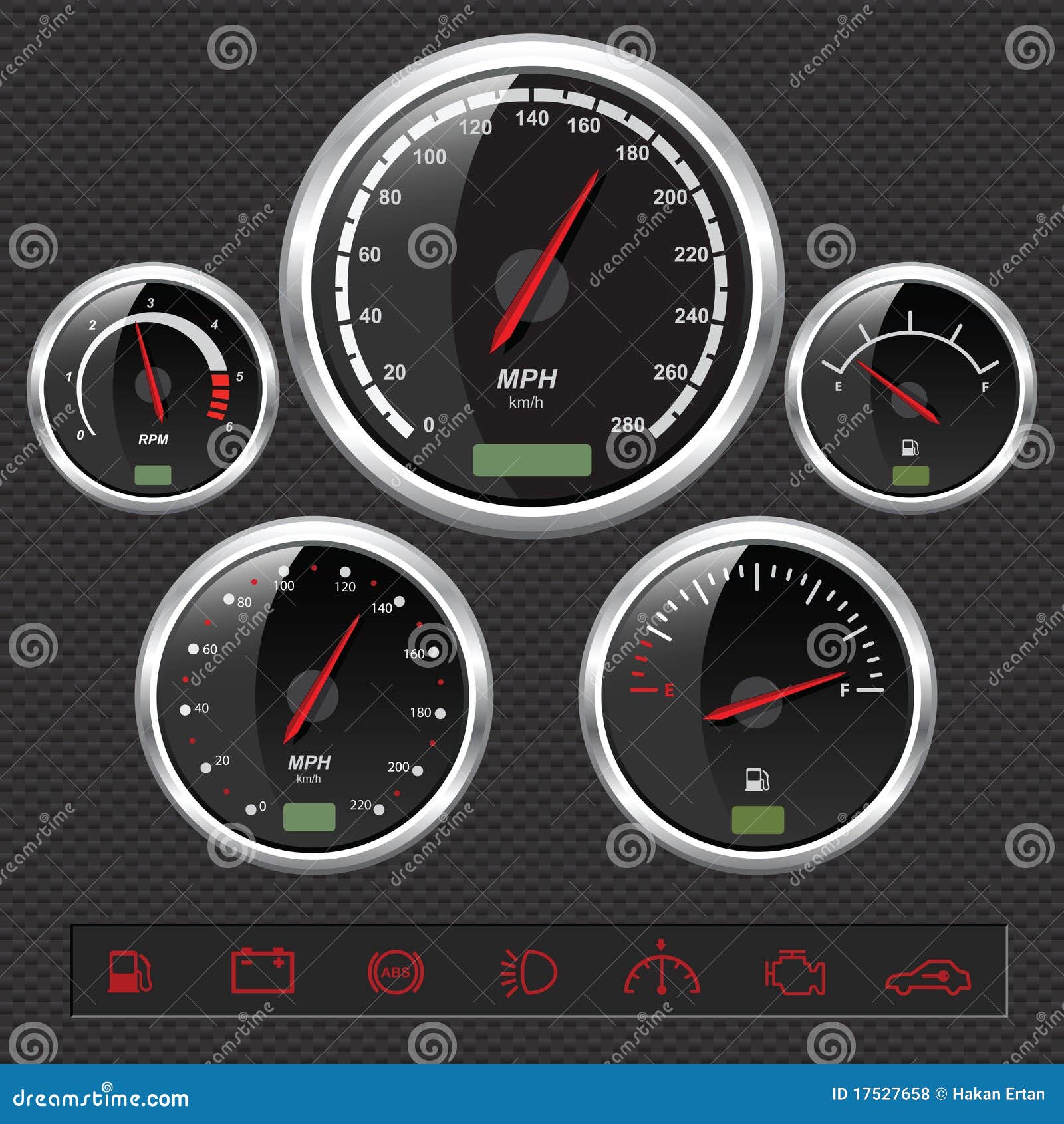 Sport Car Dials stock vector. Illustration of miles, extreme - 17527658
