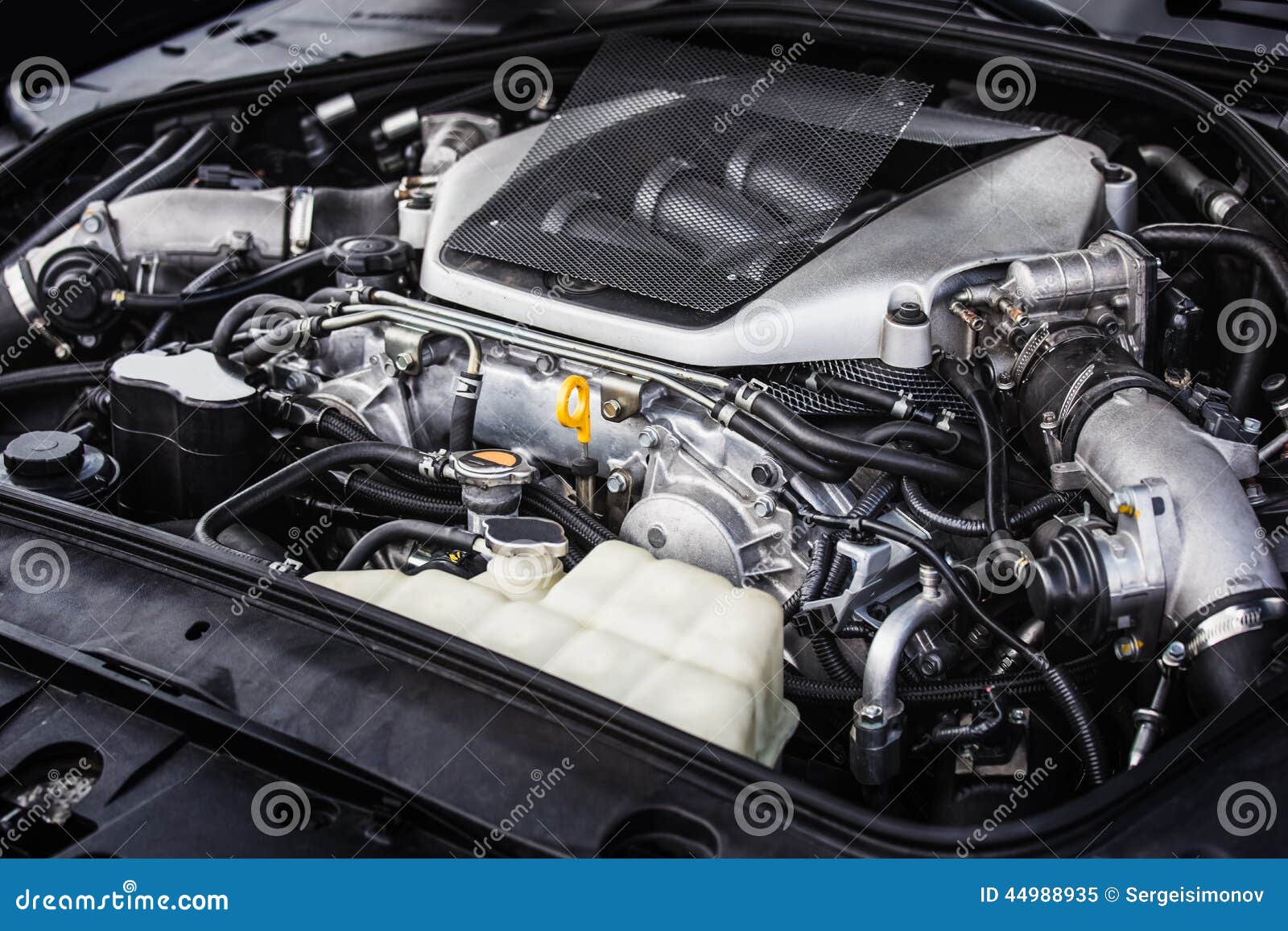 Sport car engine stock image. Image of steel, hood, cylinder - 44988935