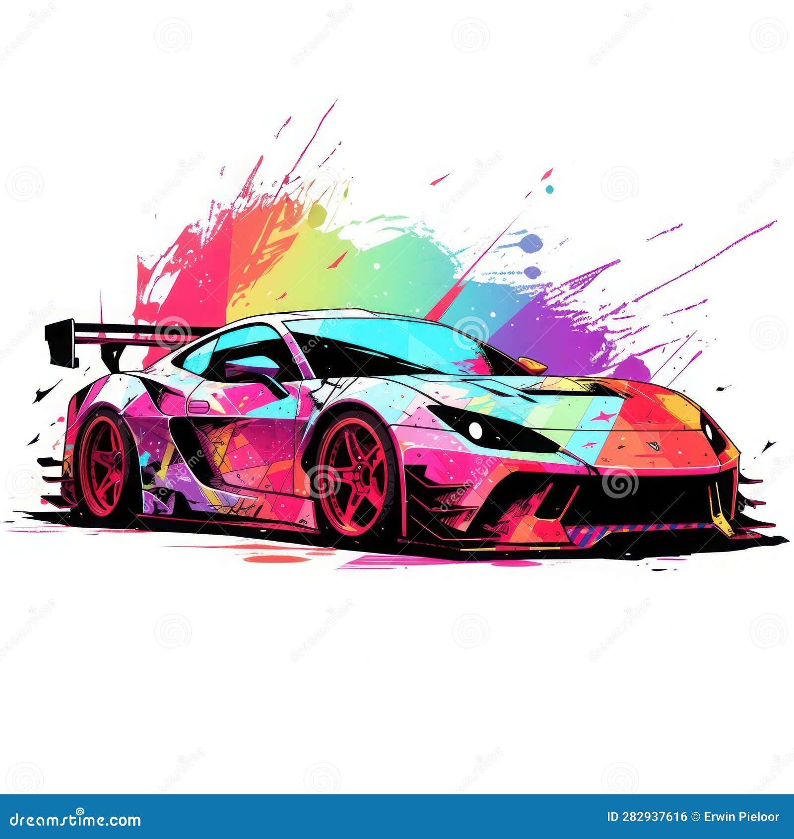 Sport Car Painting As Desktop Background Stock Illustration ...